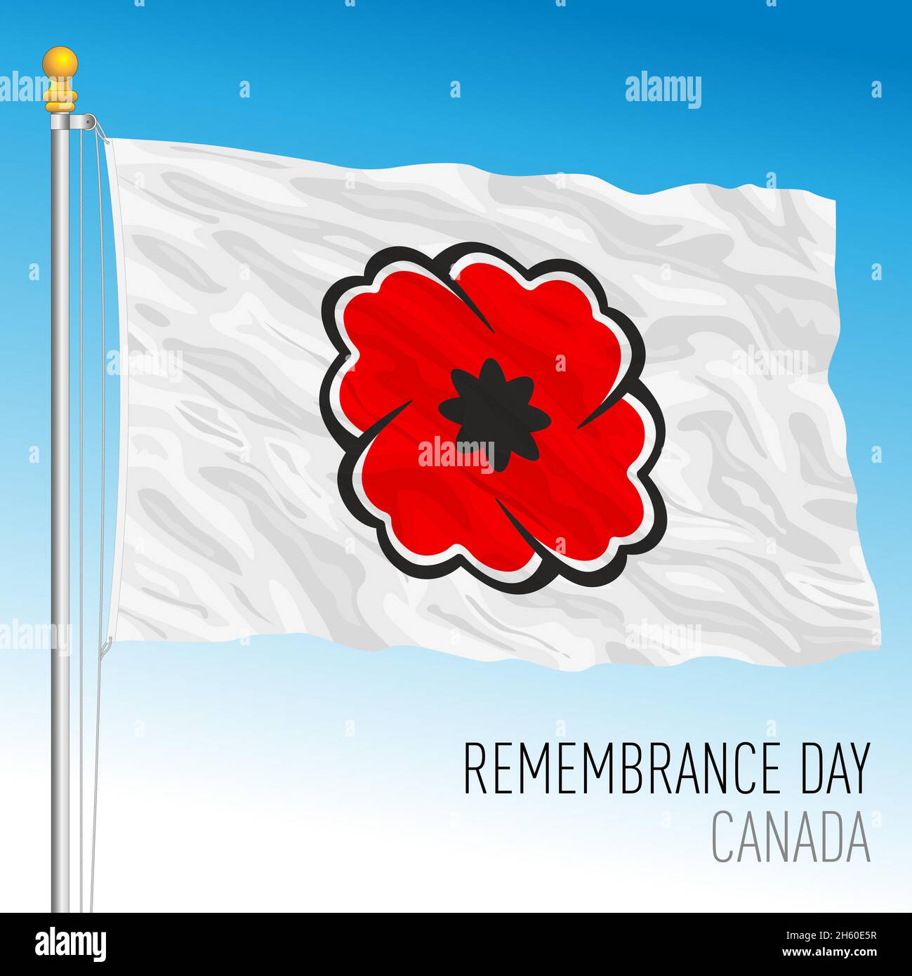 Canadian Remembrance Day flag, Canada, vector illustration Stock Vector ...