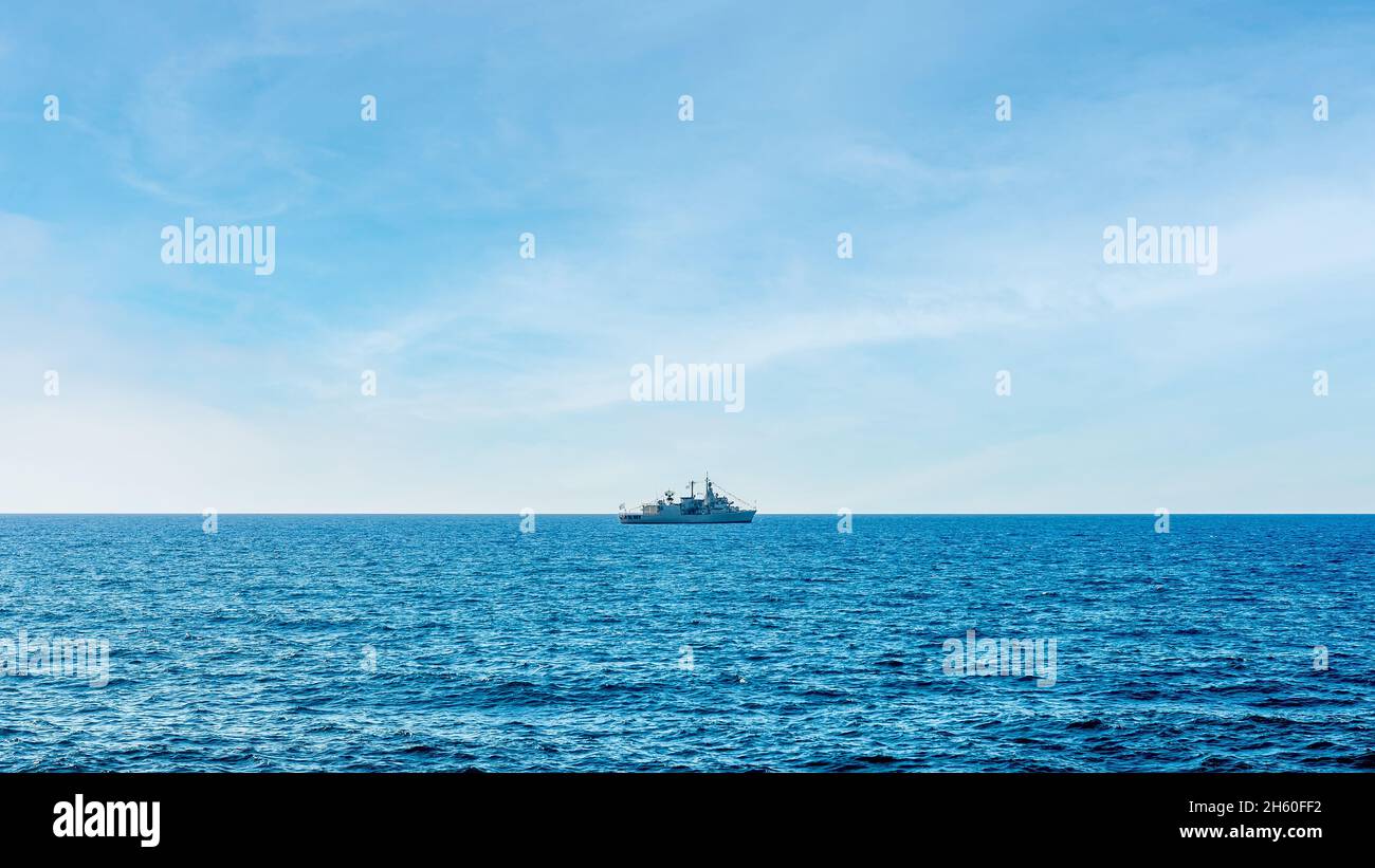 A greek navy battleship in the open sea Stock Photo - Alamy