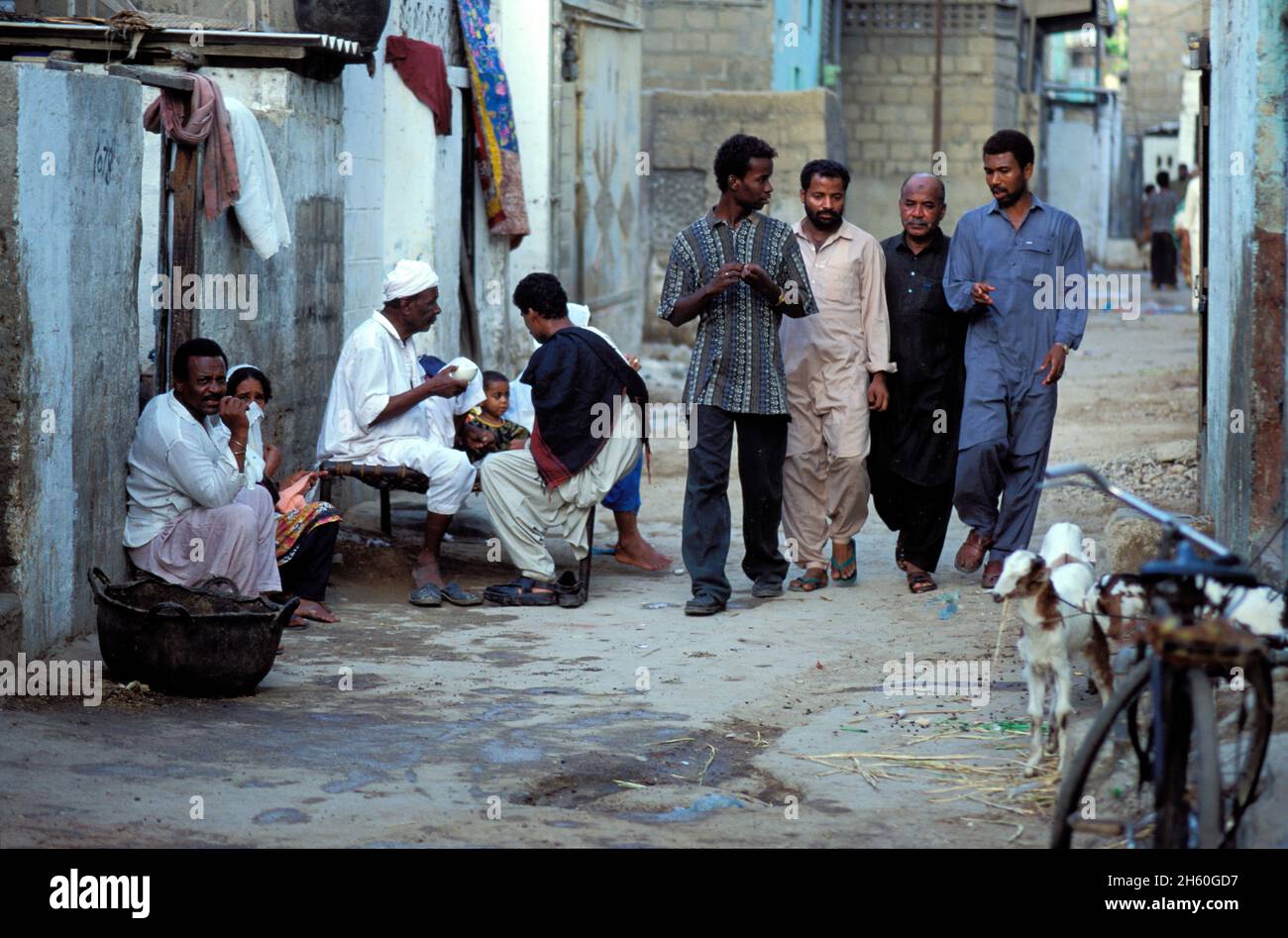 Pakistan, Karachi, Lyari district, Shiddi, the black of Pakistan with ...