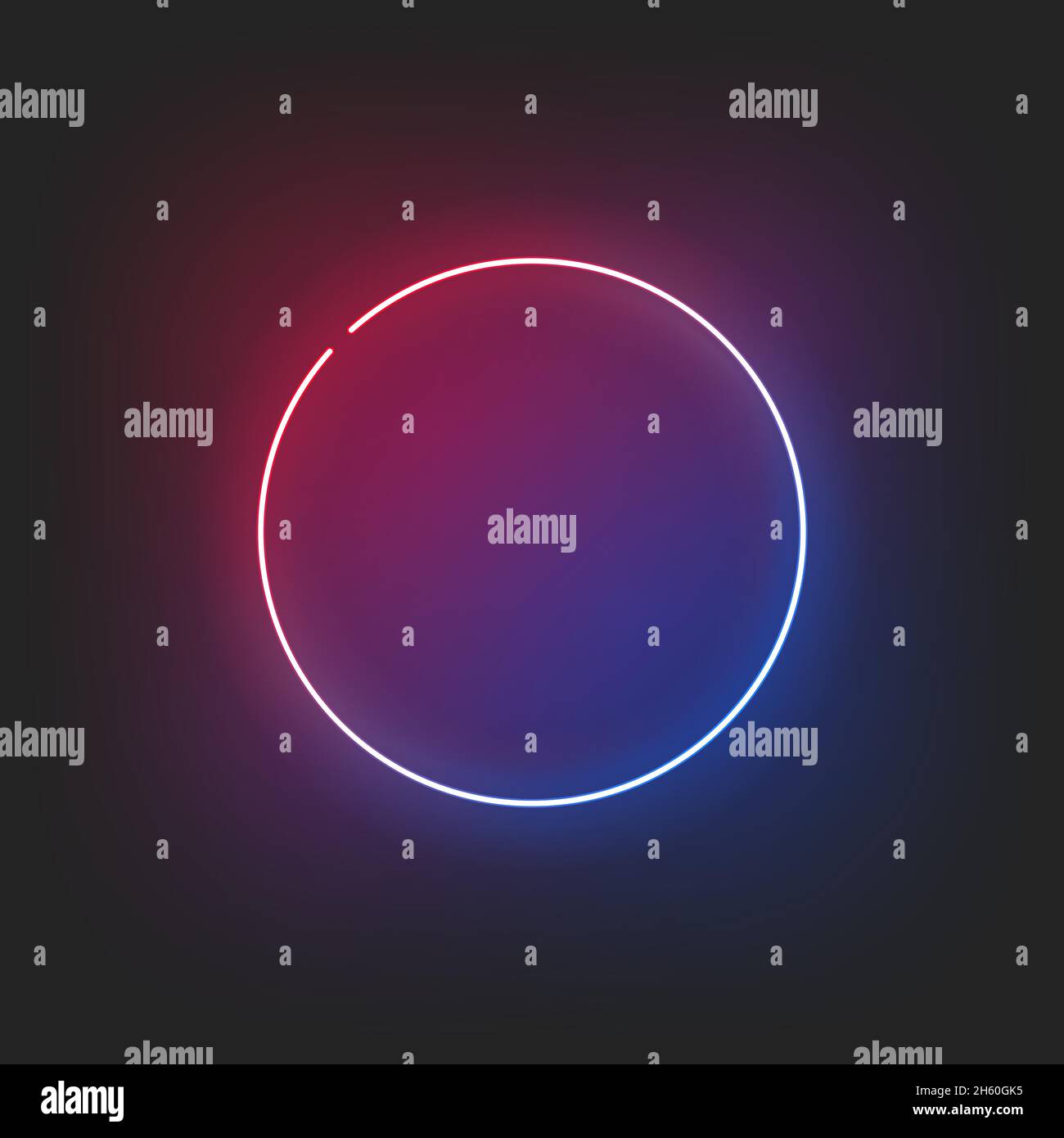 Neon frame circle border shiny illustration. Led lamp round shape shine ...