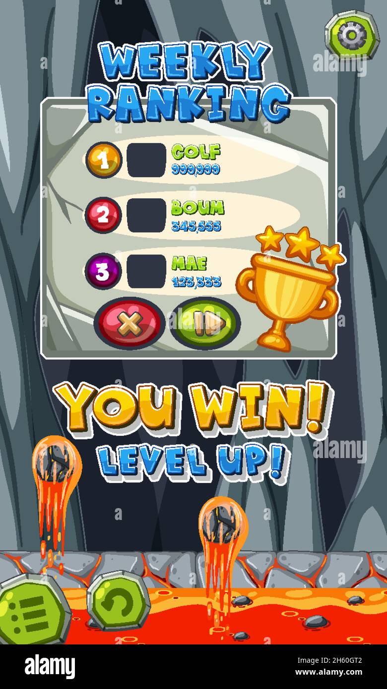 Weekly ranking template on mobile game illustration Stock Vector Image ...