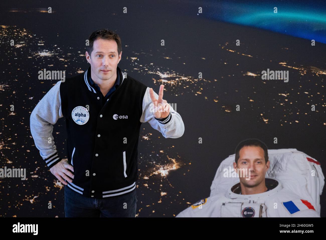 Cologne, Germany. 12th Nov, 2021. Thomas Pesquet, French ESA astronaut ...