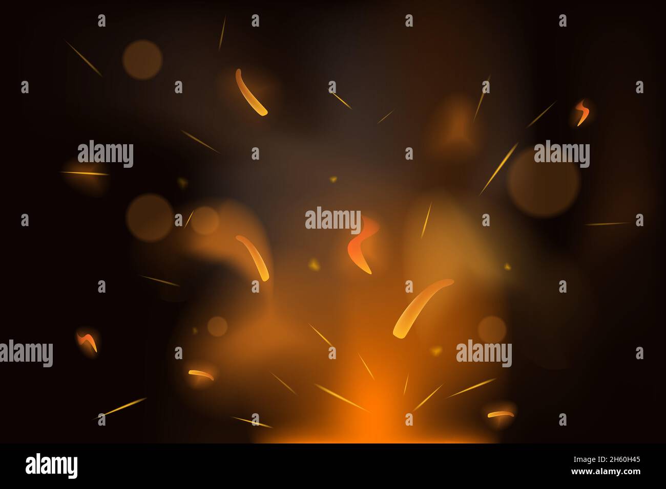 Fire sparks vector burning illustration. Flame burn realistic with ...