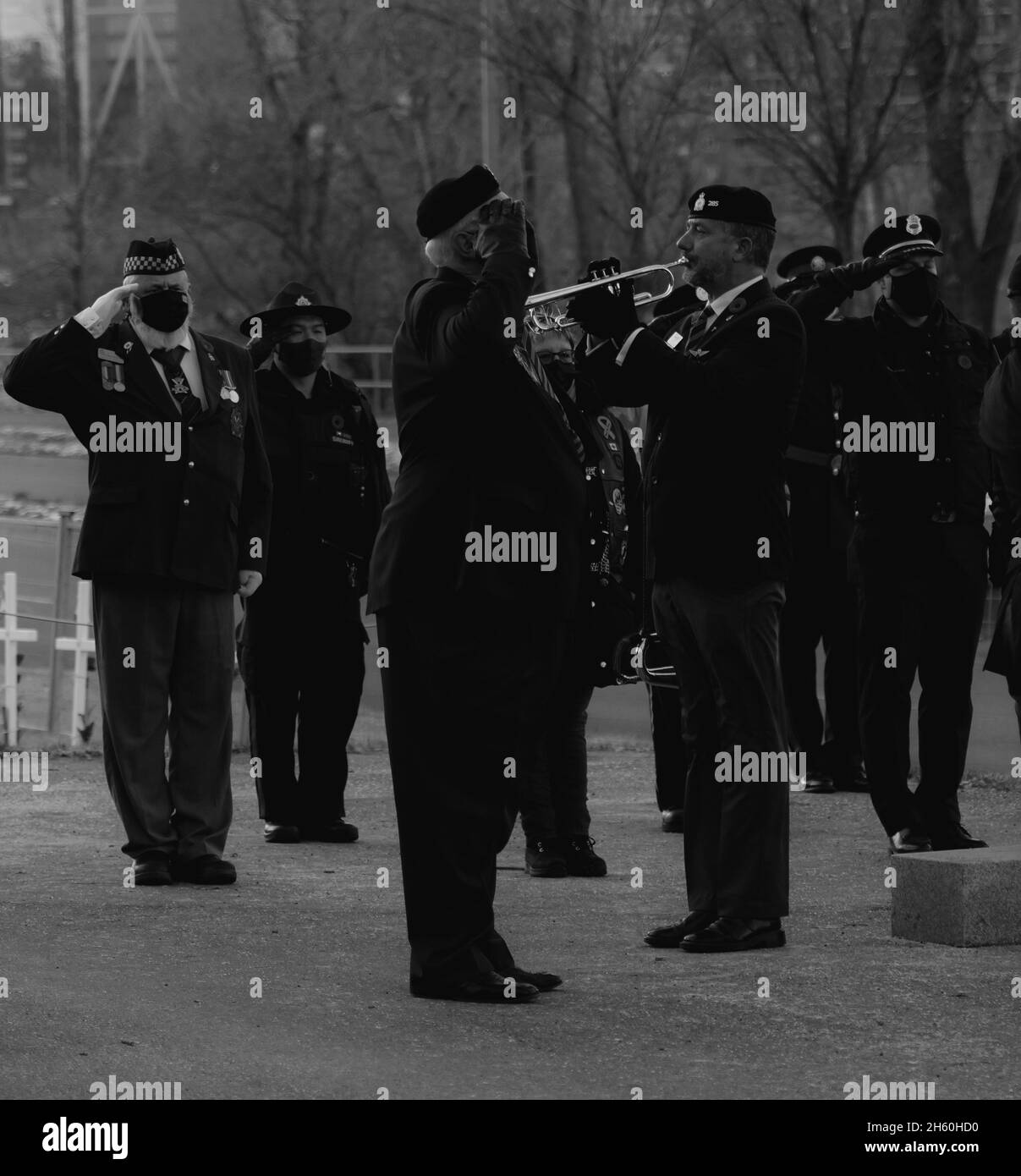 CALGARY, CANADA - Nov 02, 2021: Veterans take part in the Remembrance ...