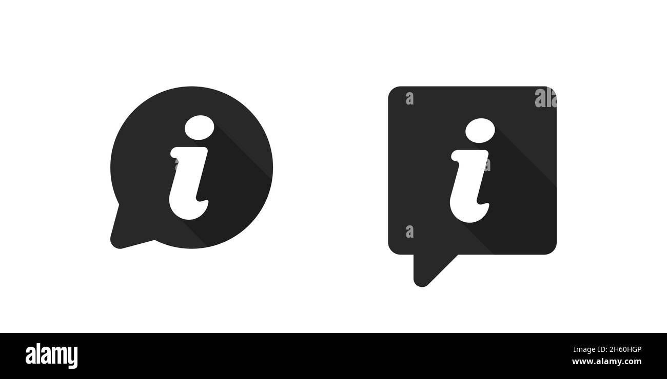 Information icon symbol in circle illustration set, faq info mark ...