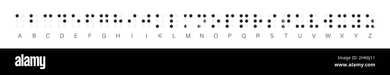 Braille font alphabet vector dotted type for blind disabled people ...