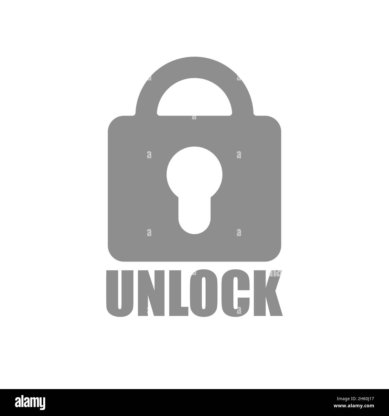 Unlock padlock shape vector illustration. Icon of secure entry in ...