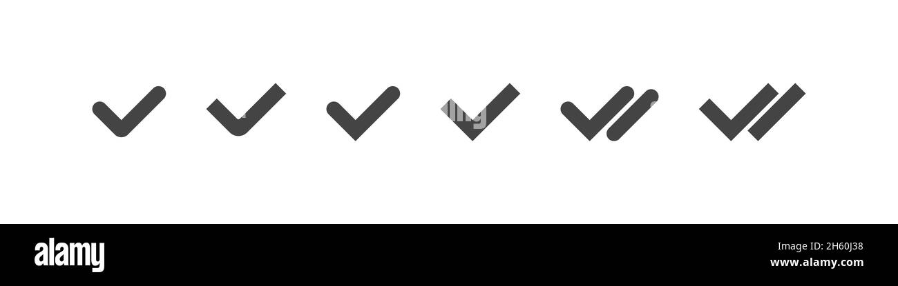 Checkmark tick collection, check approval and read message tick set in ...