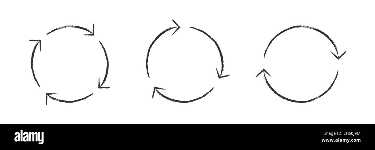 Arrow set circle reverse vector grunge shape, round arrows circular ...