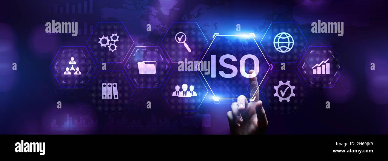 ISO Standard certification standardisation quality control concept on ...