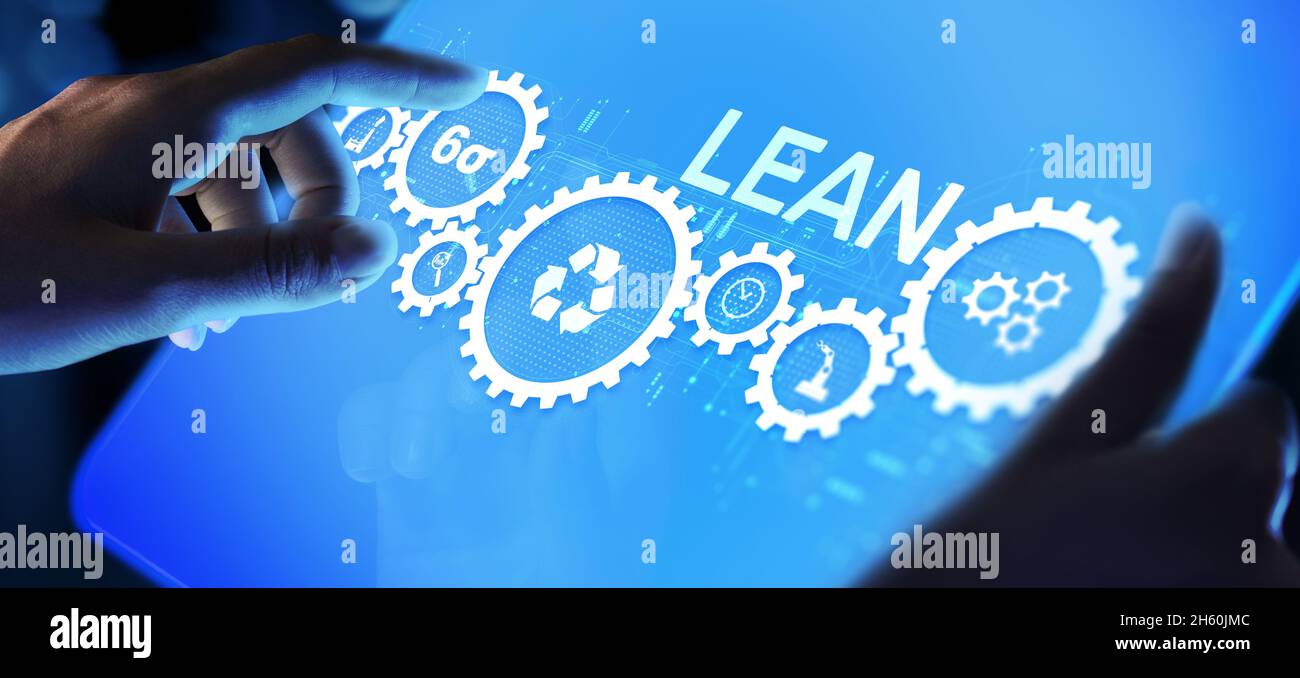 Lean manufacturing and software development methodology concept on ...