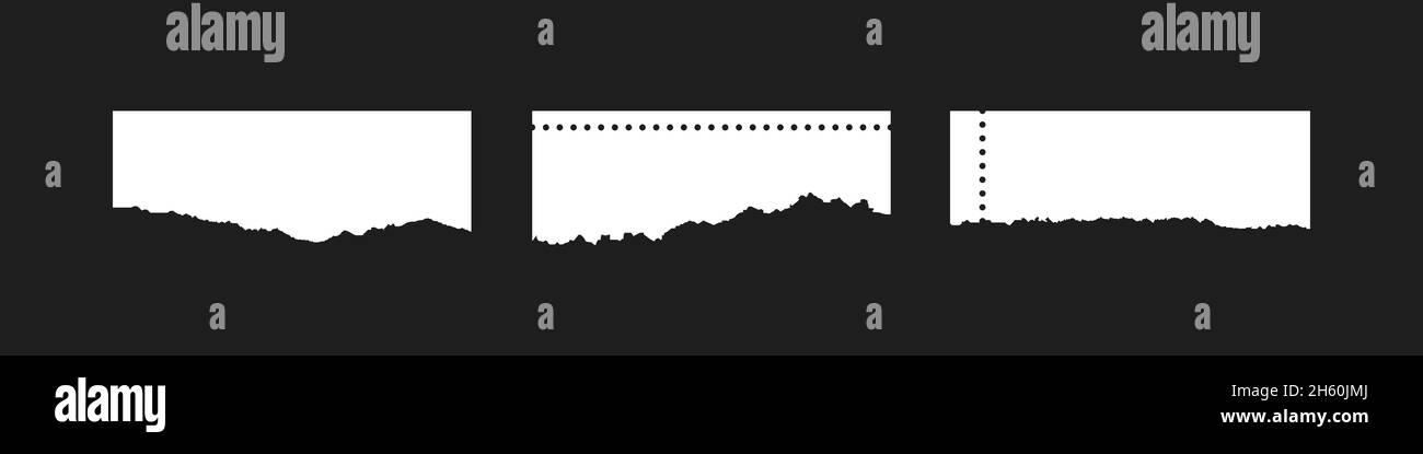 Ripped pieces of paper page, ragged pages shape isolated blank sheet ...