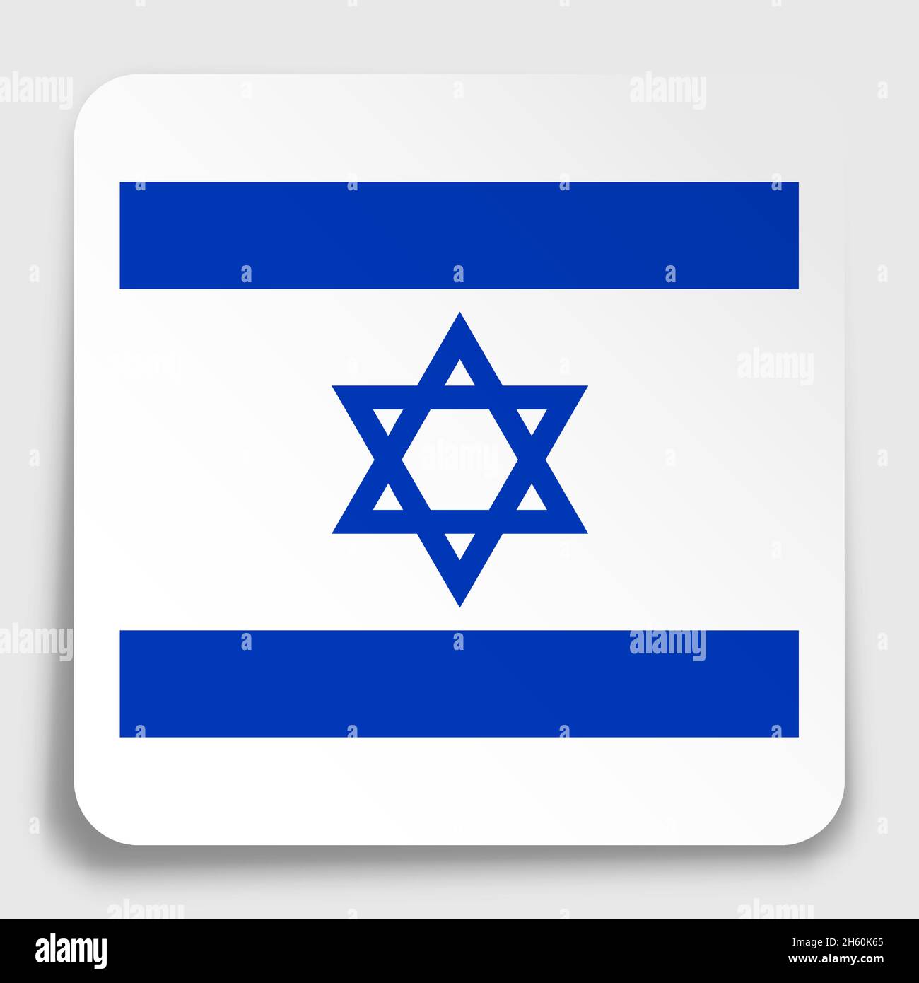 ISRAEL flag icon on paper square sticker with shadow. Button for mobile ...