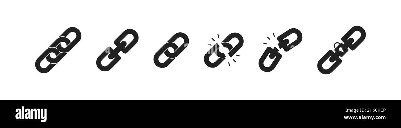 Chain vector icon set, chains collection in flat style symbol ...