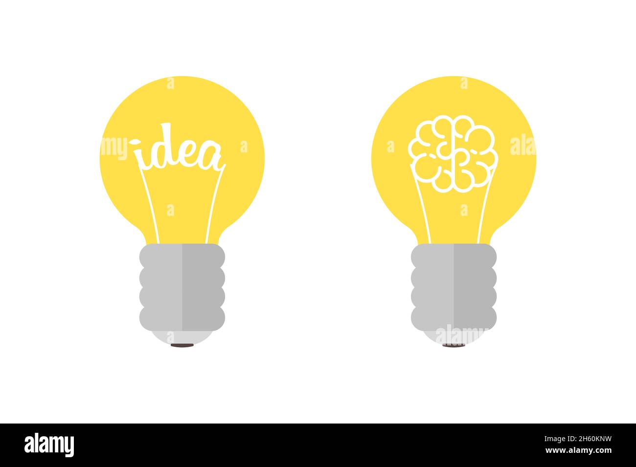 Idea lightbulb vector creative inspiration flat illustration, vector ...