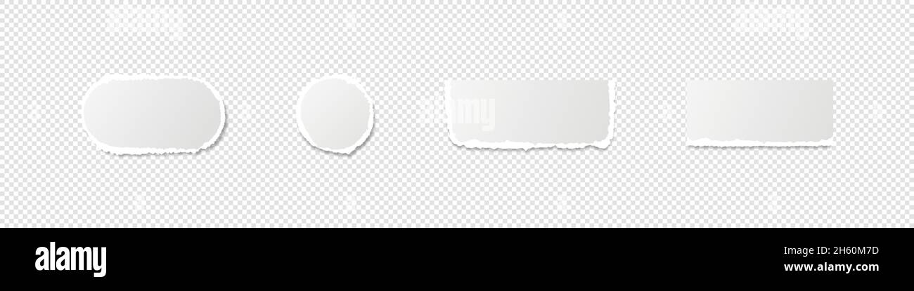 Ripped pieces of paper page, ragged pages shape isolated blank sheet ...