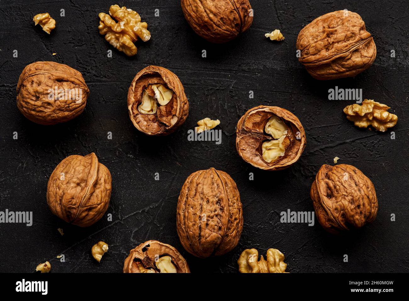 Display of whole nuts viewed from the top Stock Photo - Alamy