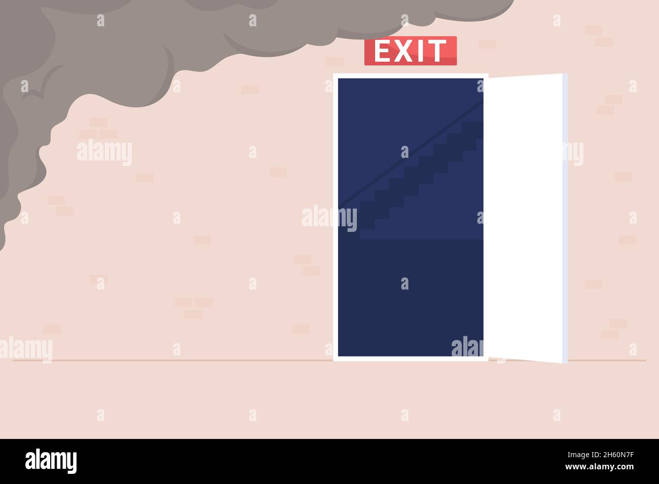 Emergency exit flat color vector illustration Stock Vector Image & Art ...