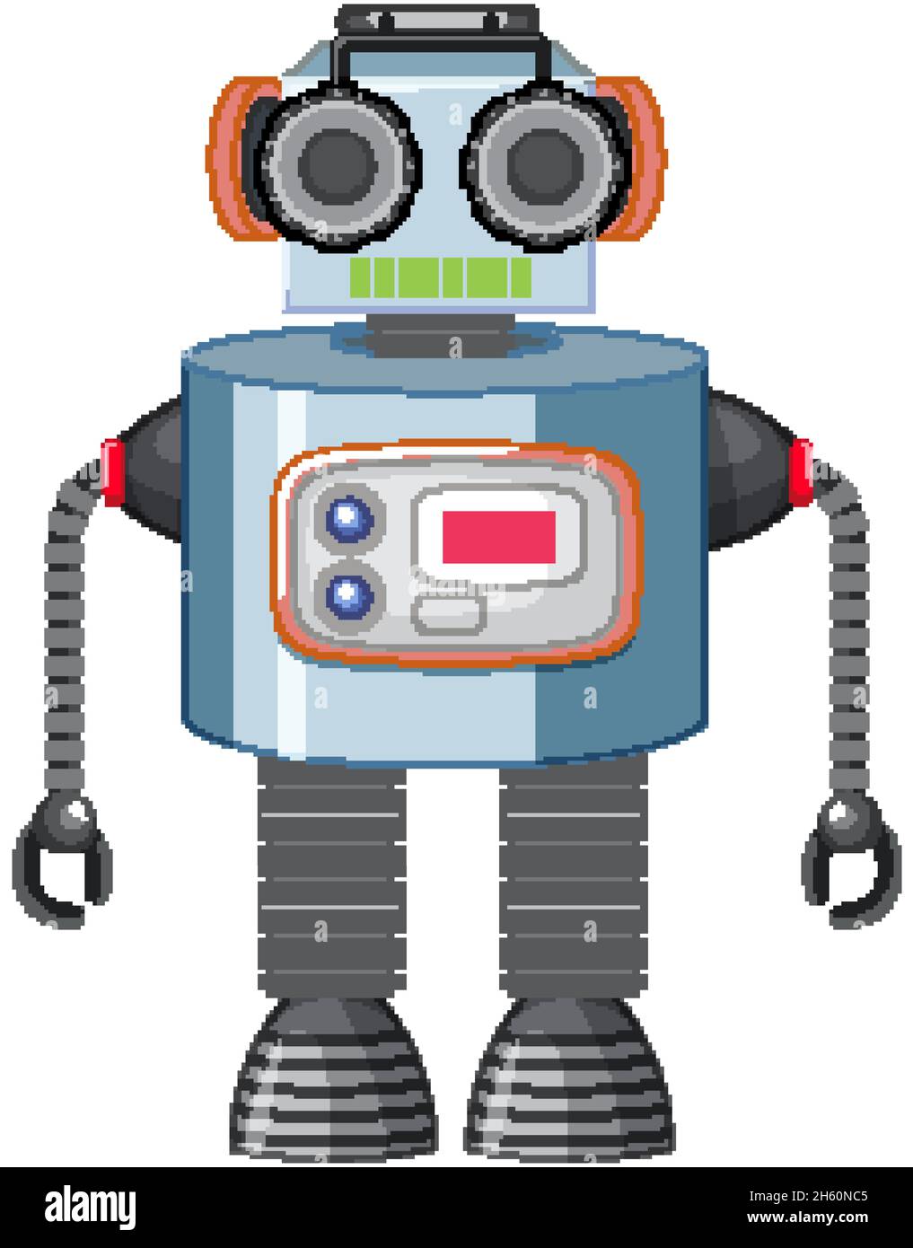 Vintage robot toy on white background illustration Stock Vector Image ...