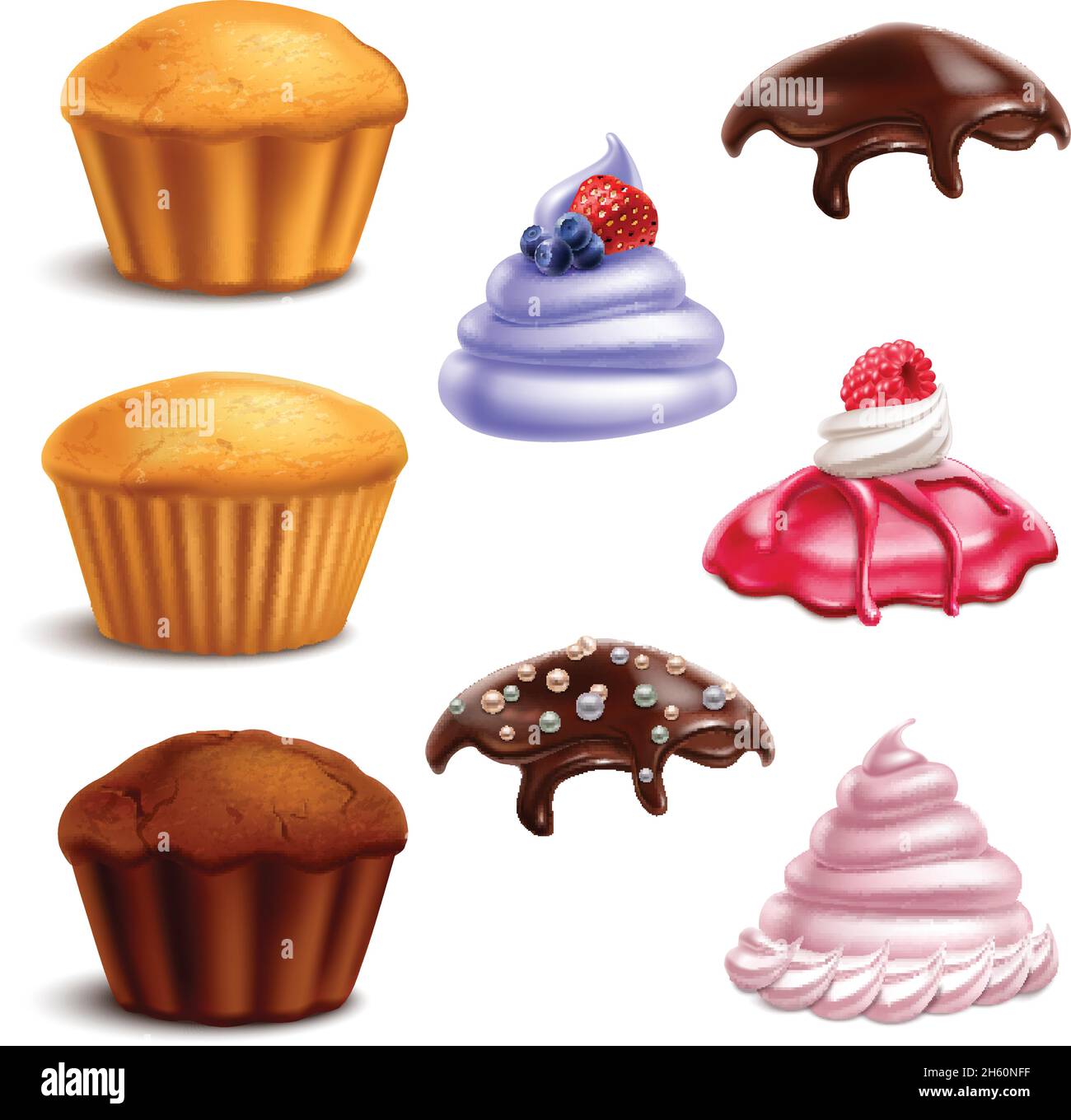 Illustration collection sweet biscuits Stock Vector Images - Alamy