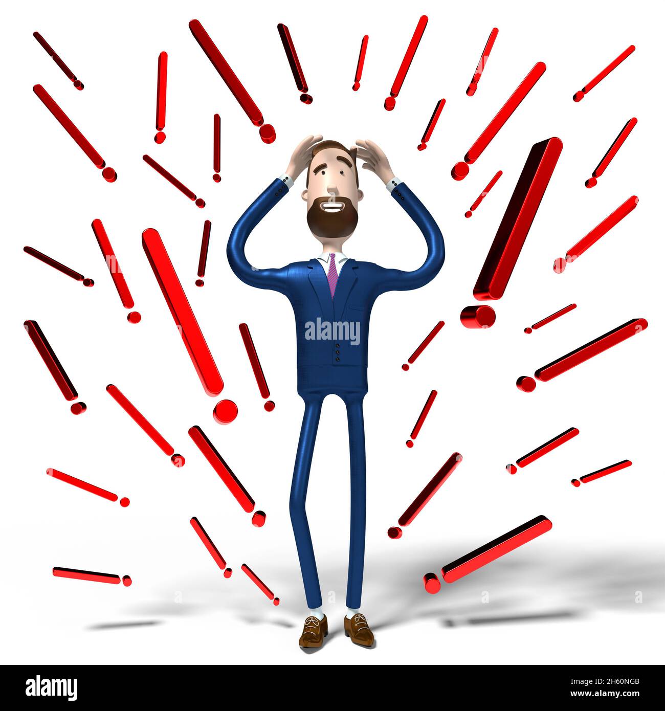 Cartoon exclamation mark character isolated hi-res stock photography ...