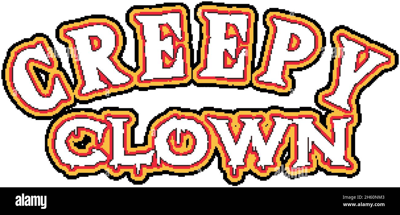 Creepy Clown word logo on white background illustration Stock Vector ...
