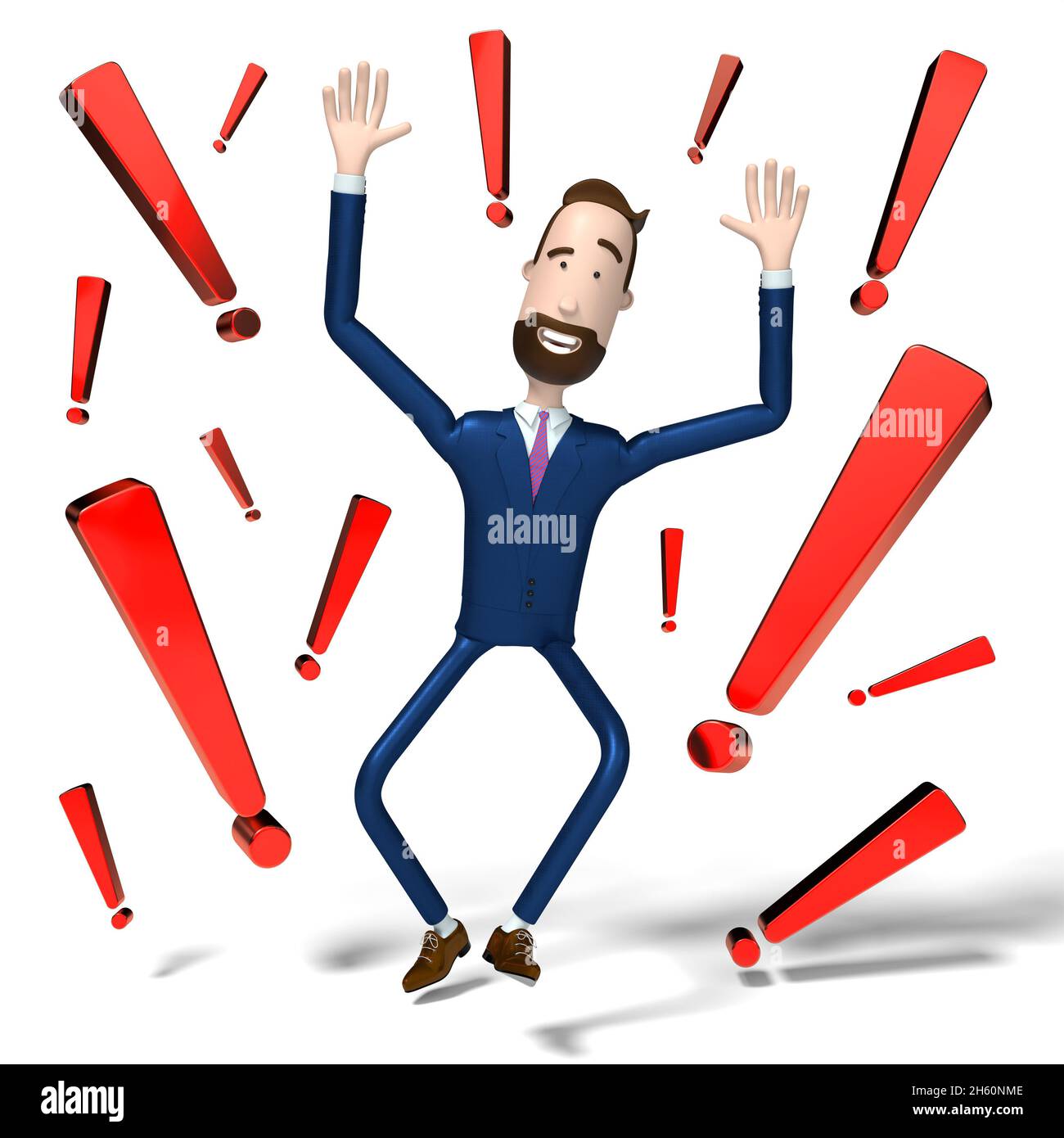 Cartoon exclamation mark character isolated hi-res stock photography ...