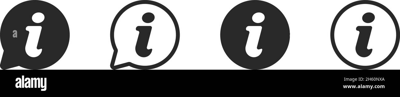 Information icon symbol in circle illustration set, faq info mark ...