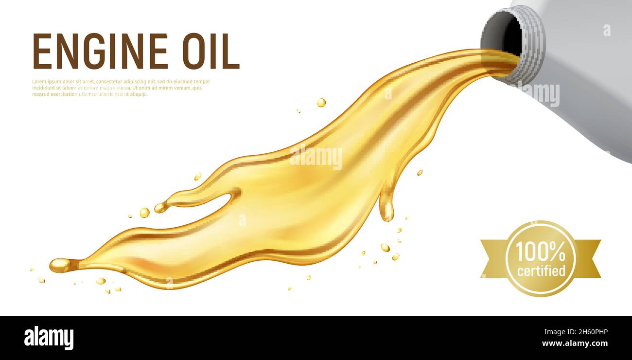 Realistic motor oil white background with engine oil one hundred ...