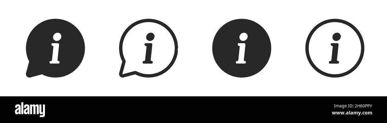 Information icon symbol in circle illustration set, faq info mark ...