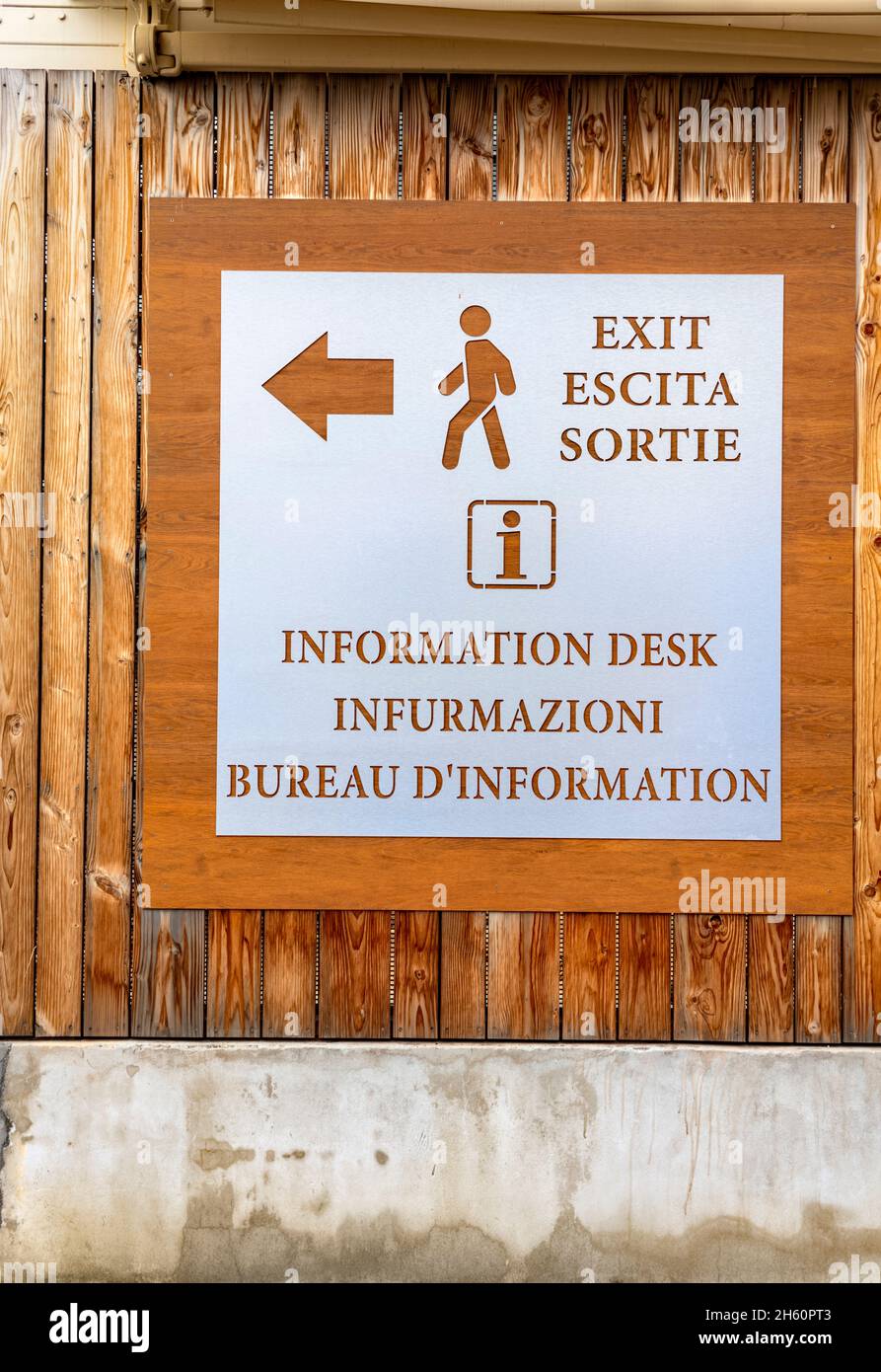 Exit and information sign Ajaccio france Stock Photo - Alamy