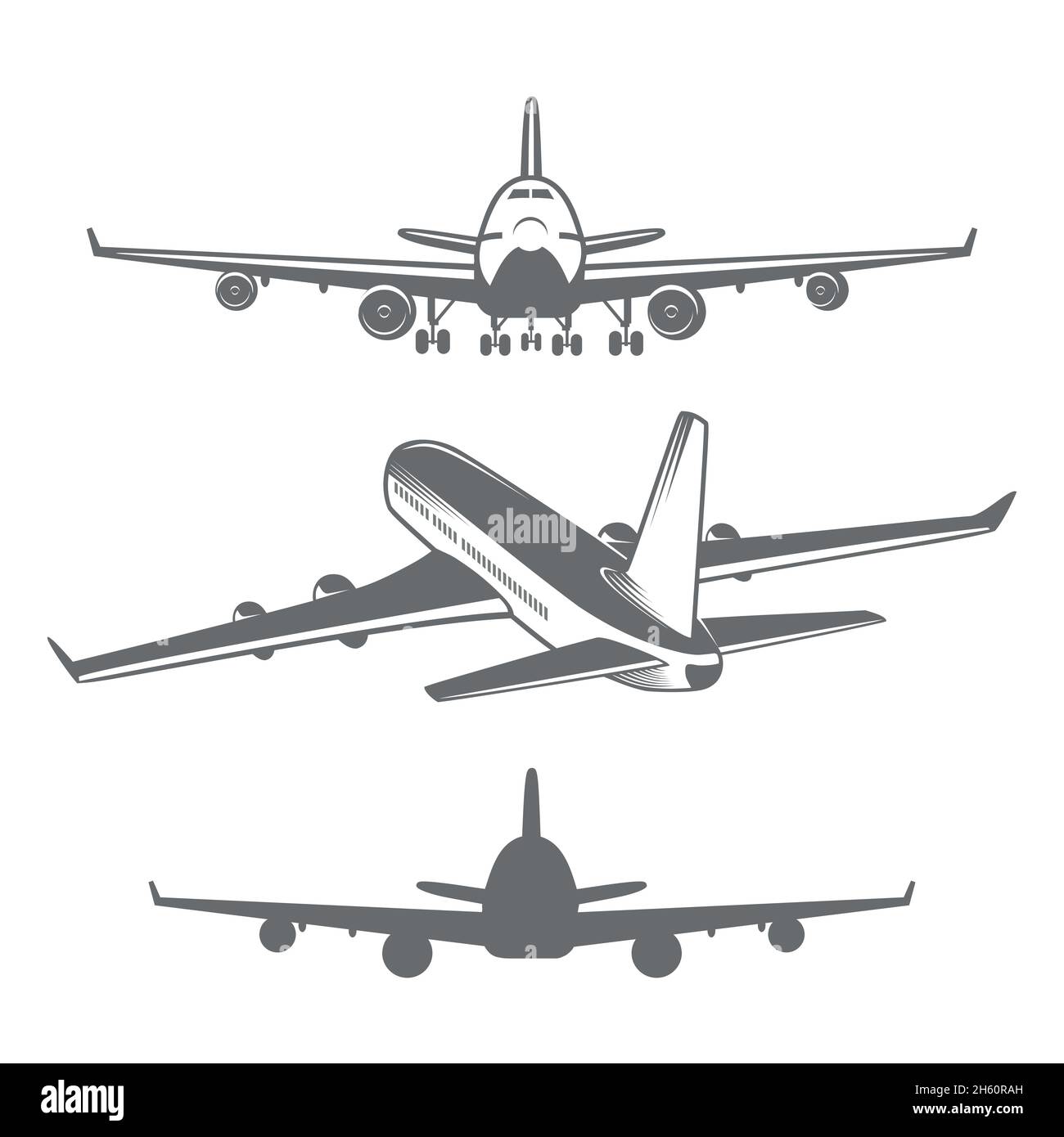 Set of designed airplanes illustrations Stock Vector Image & Art - Alamy