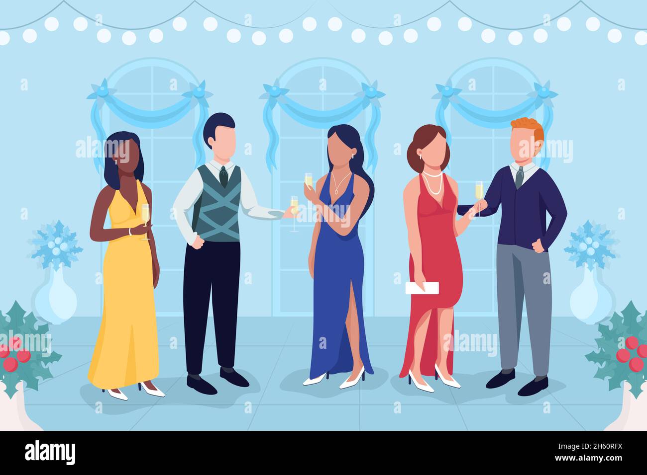 Christmas interior winter elegant Stock Vector Images - Alamy