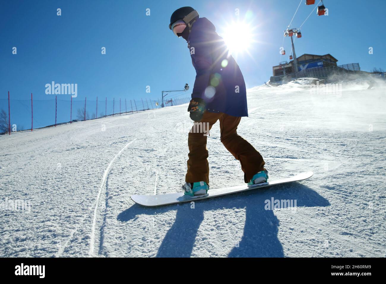 Young woman outdoor skiing Stock Photo - Alamy