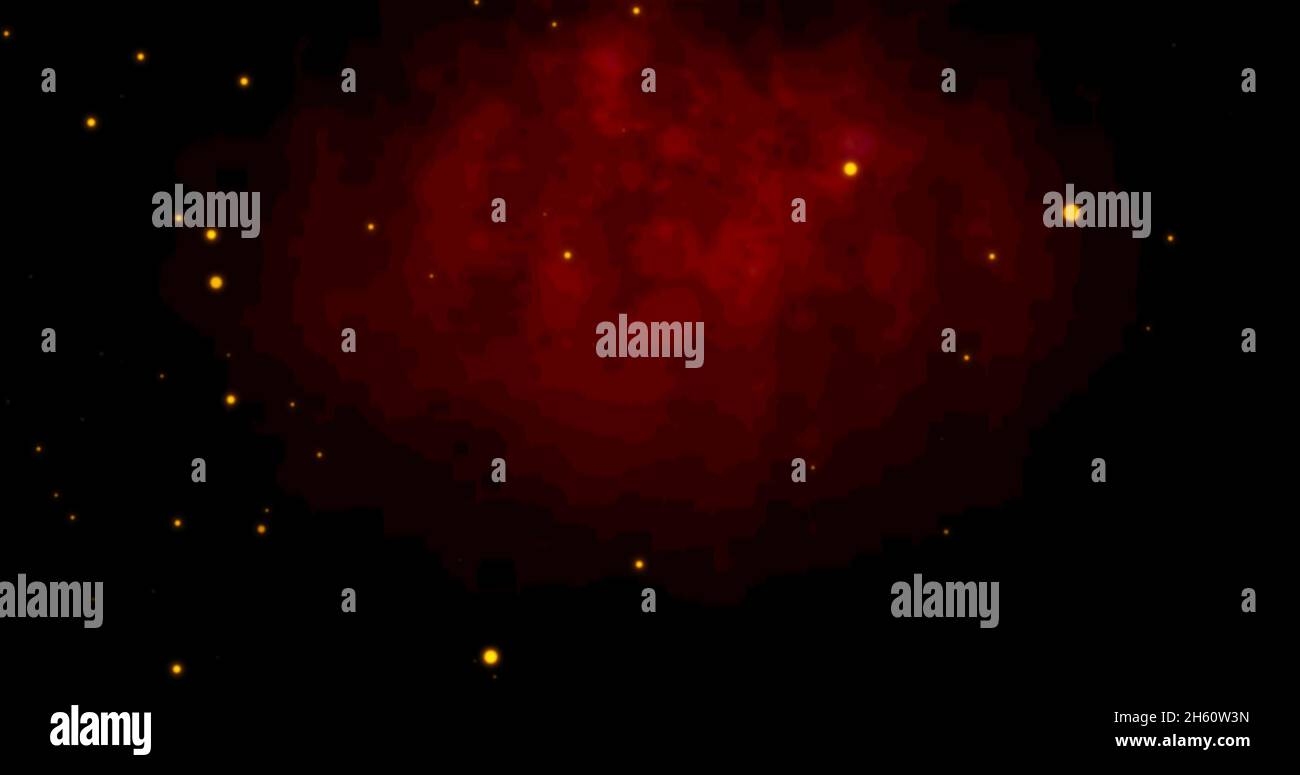 Image of golden dots falling on red and black background Stock Photo ...