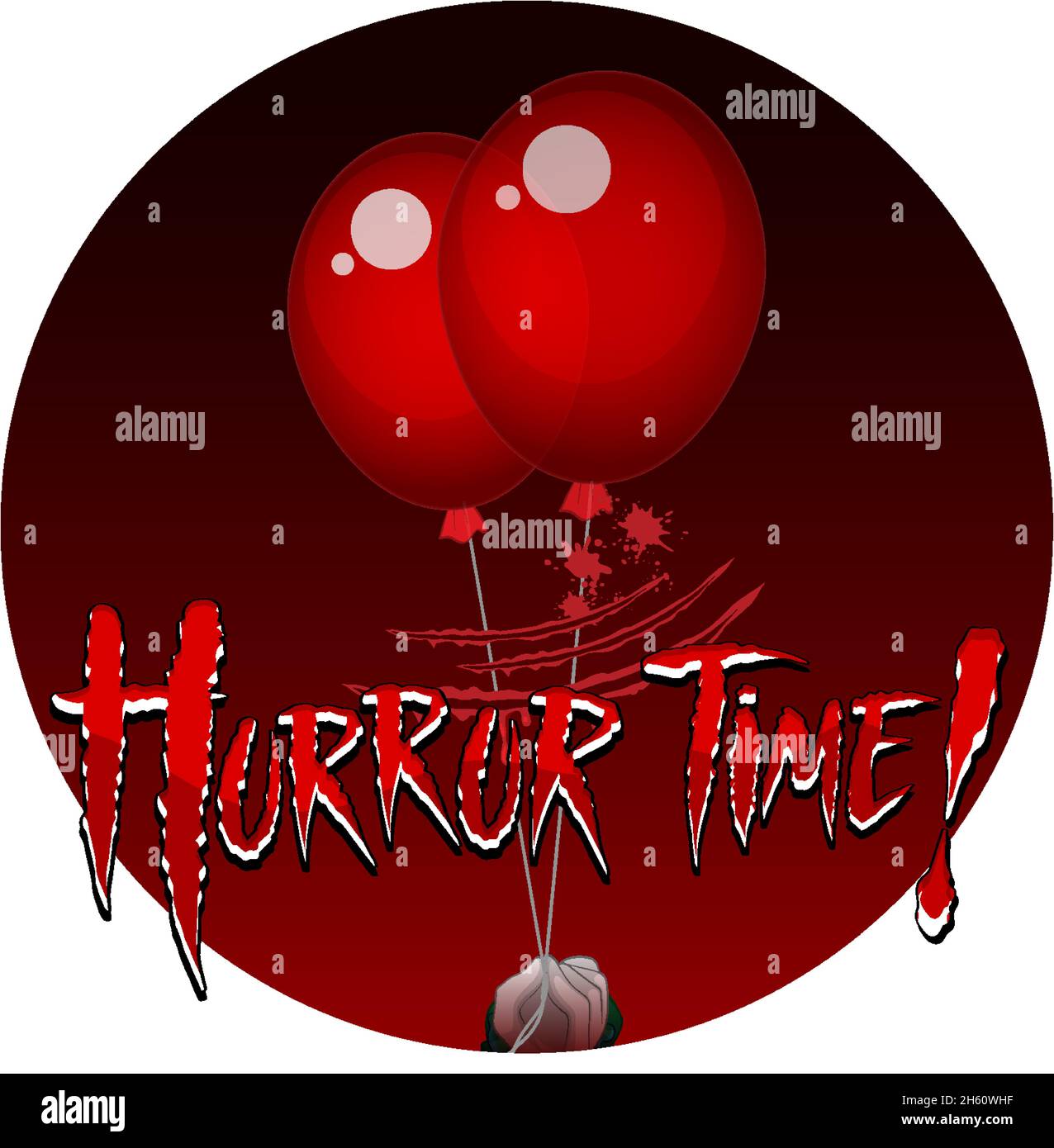 Horror time logo with red balloons illustration Stock Vector Image ...