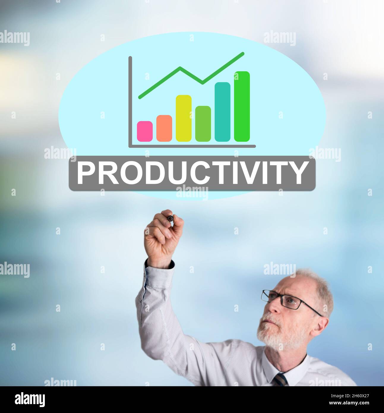 Productivity concept drawn by a businessman Stock Photo - Alamy
