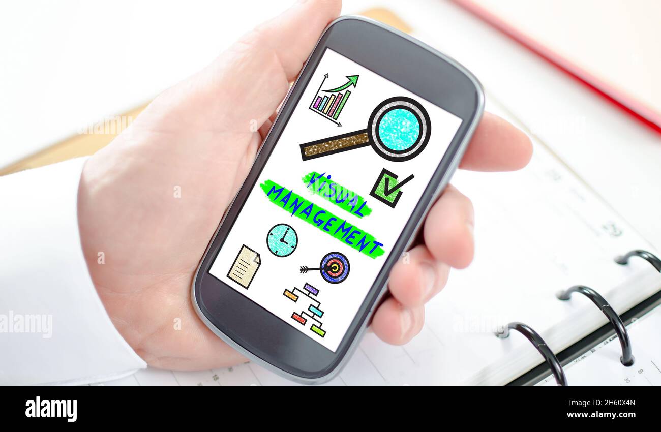 Visual management concept shown on a smartphone screen Stock Photo - Alamy