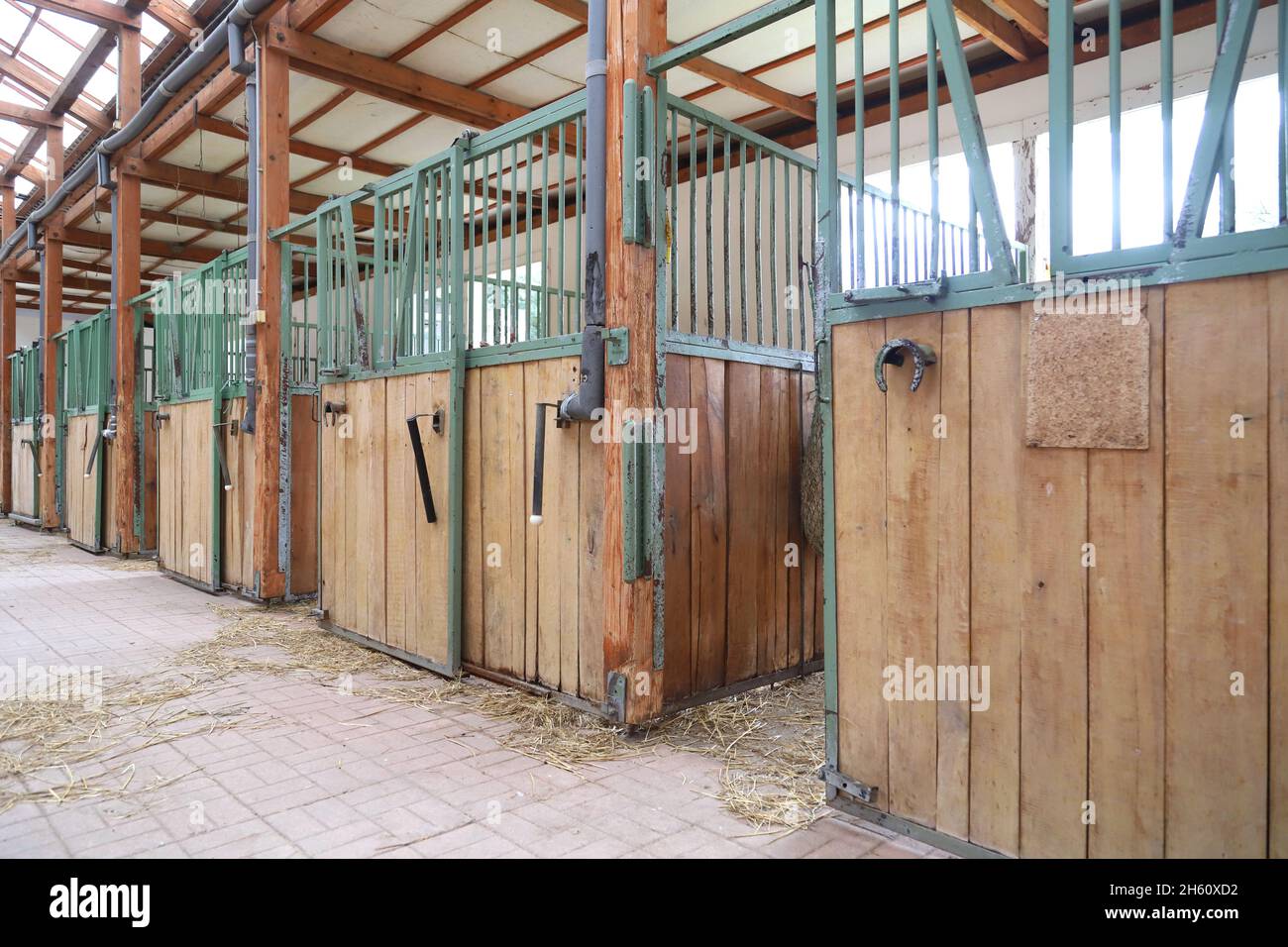 Photo of a rural animal stable for horse breeding indoors Stock Photo ...