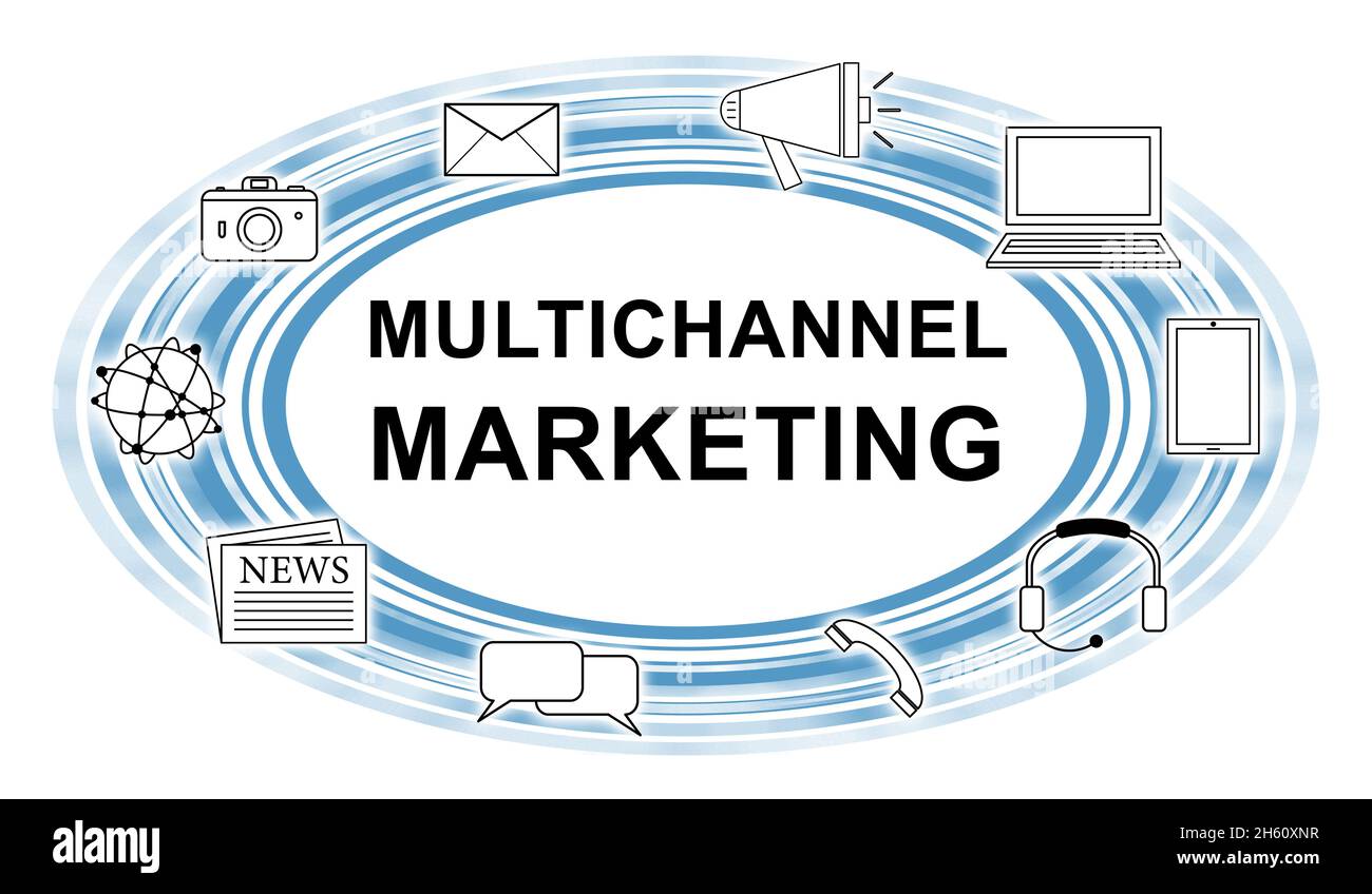 Illustration of a multichannel marketing concept Stock Photo - Alamy