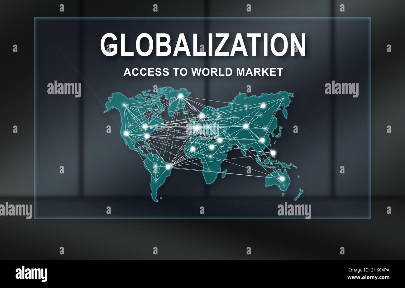 Globalization concept on dark background Stock Photo - Alamy
