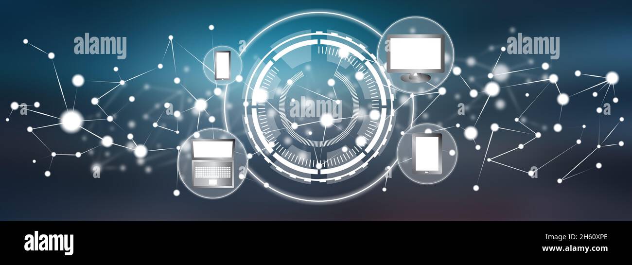 Illustration of a device connection concept Stock Photo - Alamy