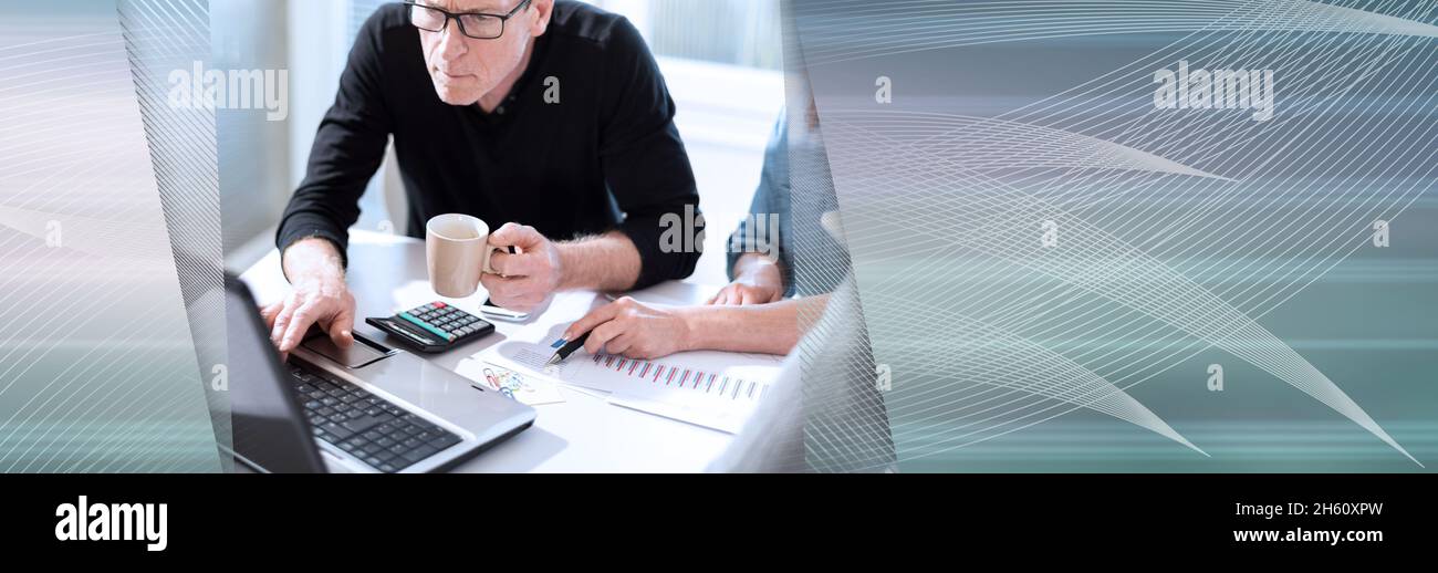 Business people working together in office. panoramic banner Stock ...