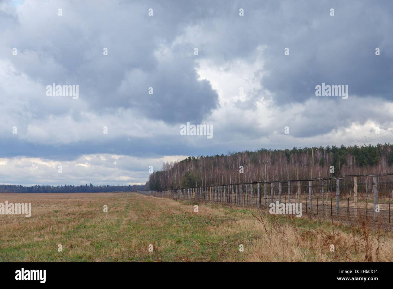 View of the section of the state border between the former members of ...