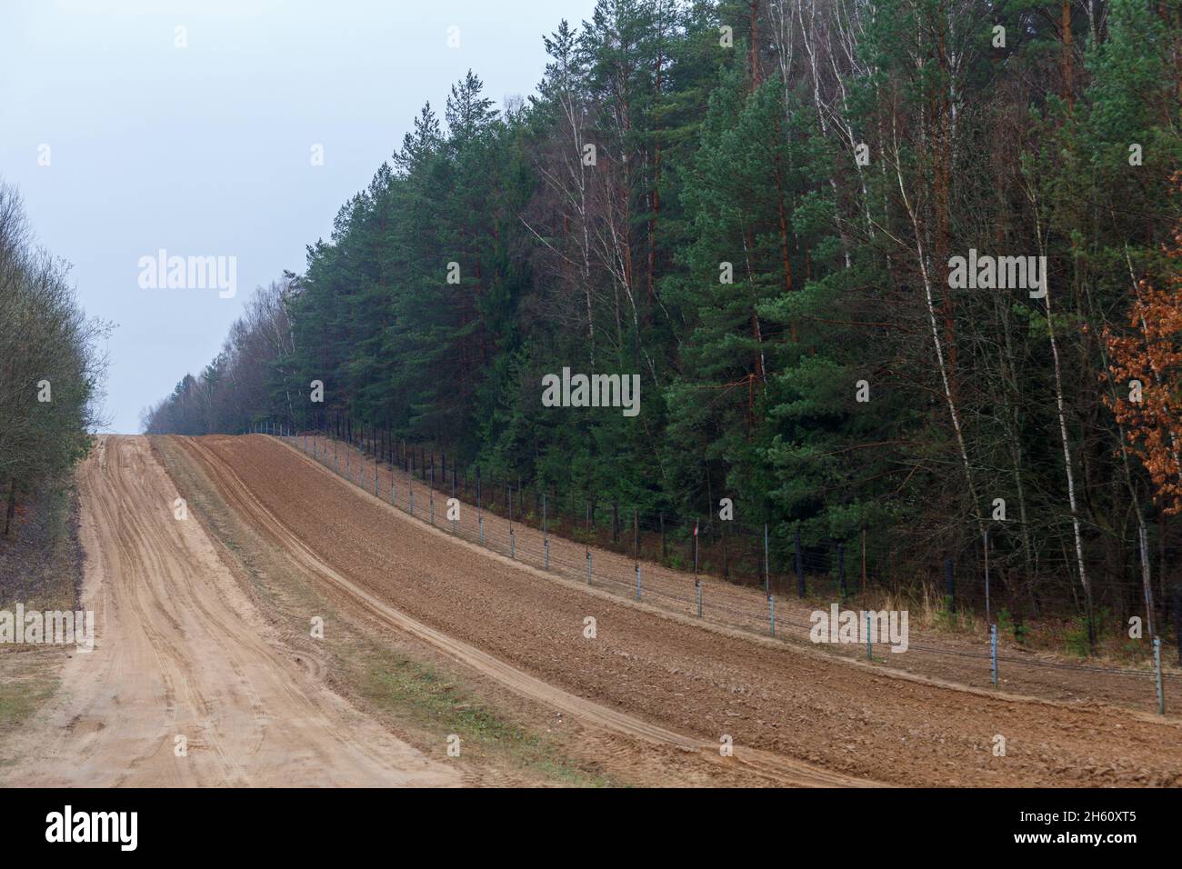View of the section of the state border between the former members of ...