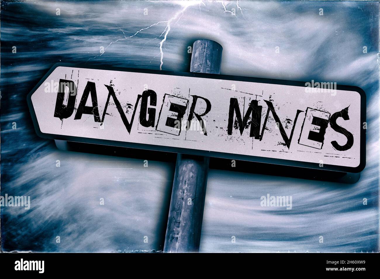Danger minefield sign hi-res stock photography and images - Alamy