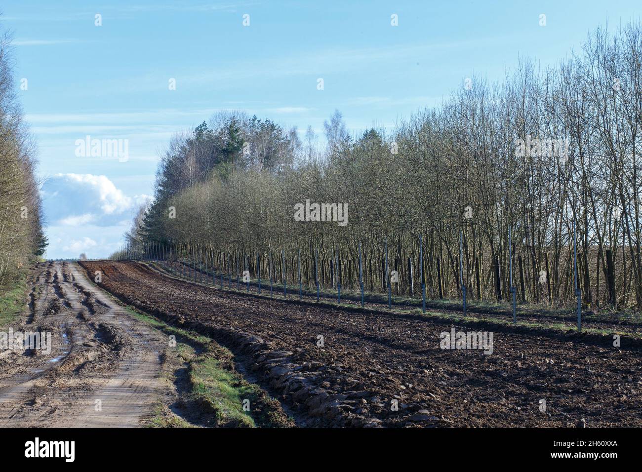 View of the section of the state border between the former members of ...
