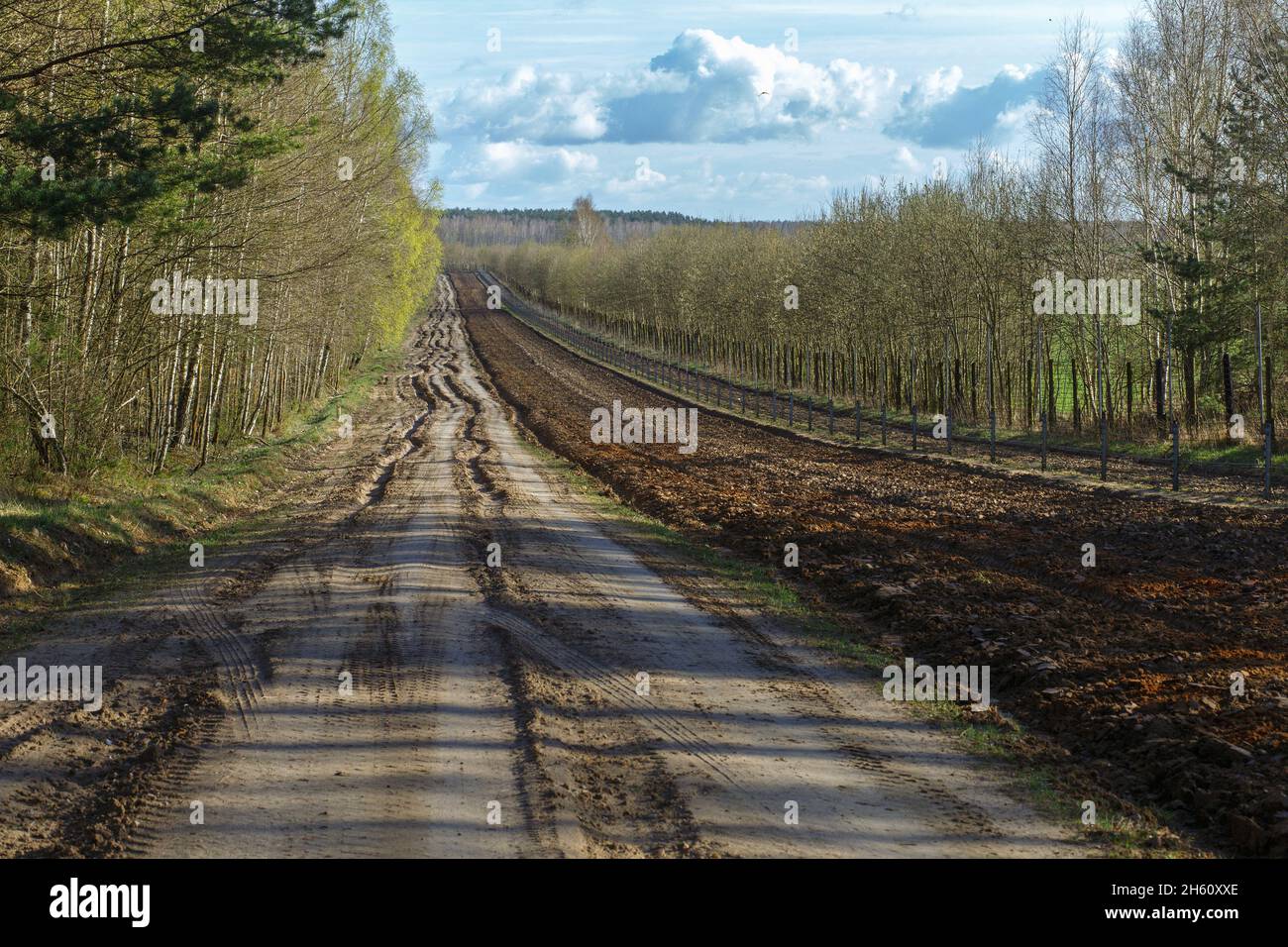 View of the section of the state border between the former members of ...