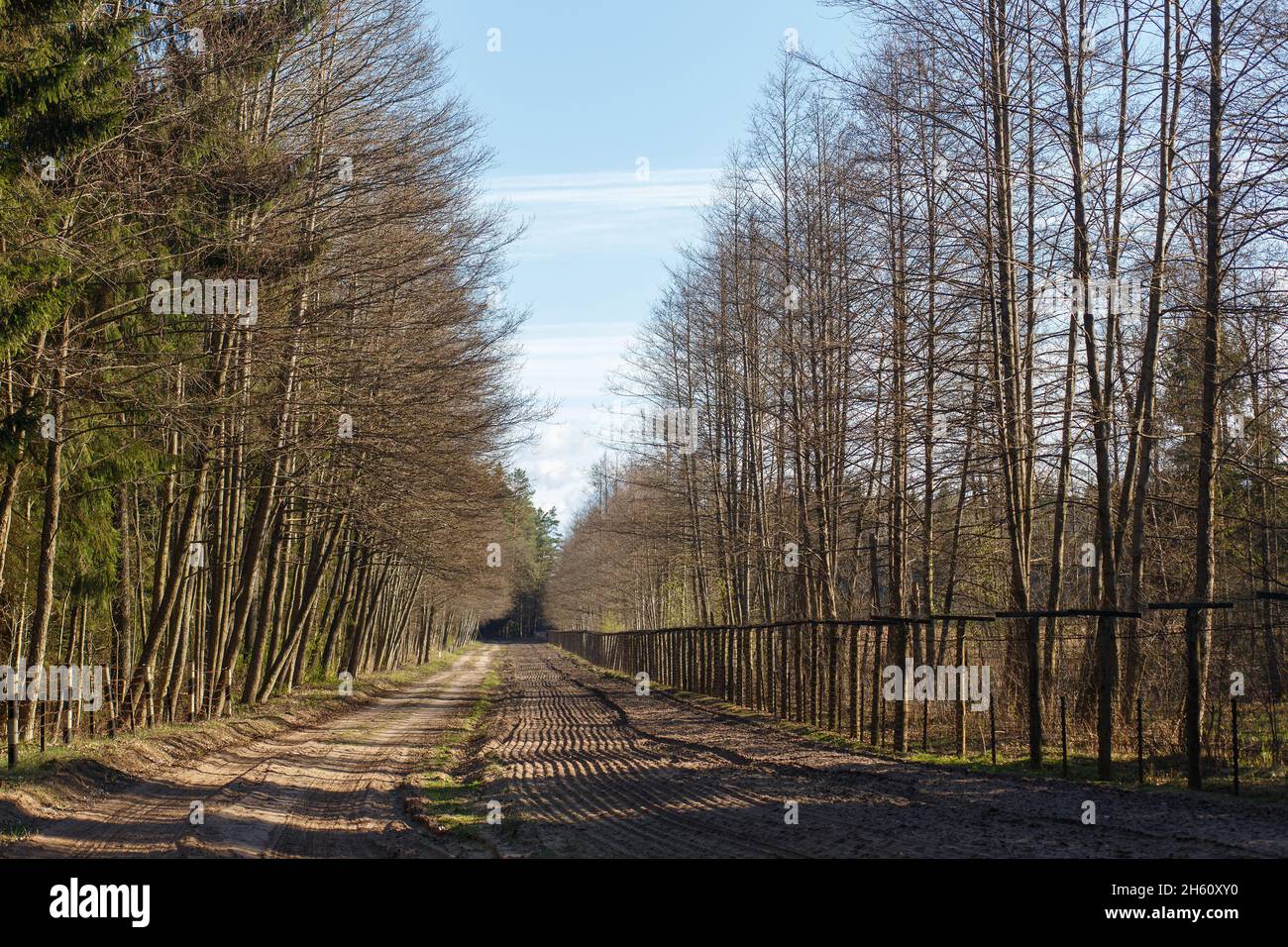 View of the section of the state border between the former members of ...