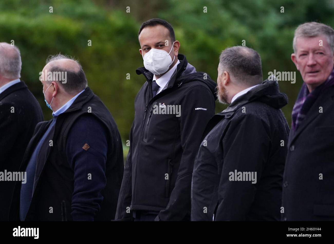 Tanaiste Leo Varadkar (centre) arrives for the Requiem Mass of Austin ...